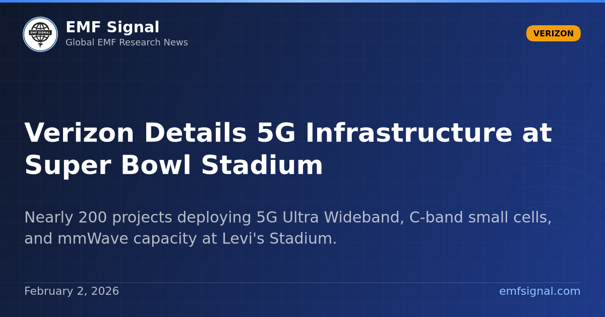 Verizon Details 5G Infrastructure At Super Bowl Stadium EMF Signal Verizon Details 5G Infrastructure At Super Bowl Stadium EMF Signal